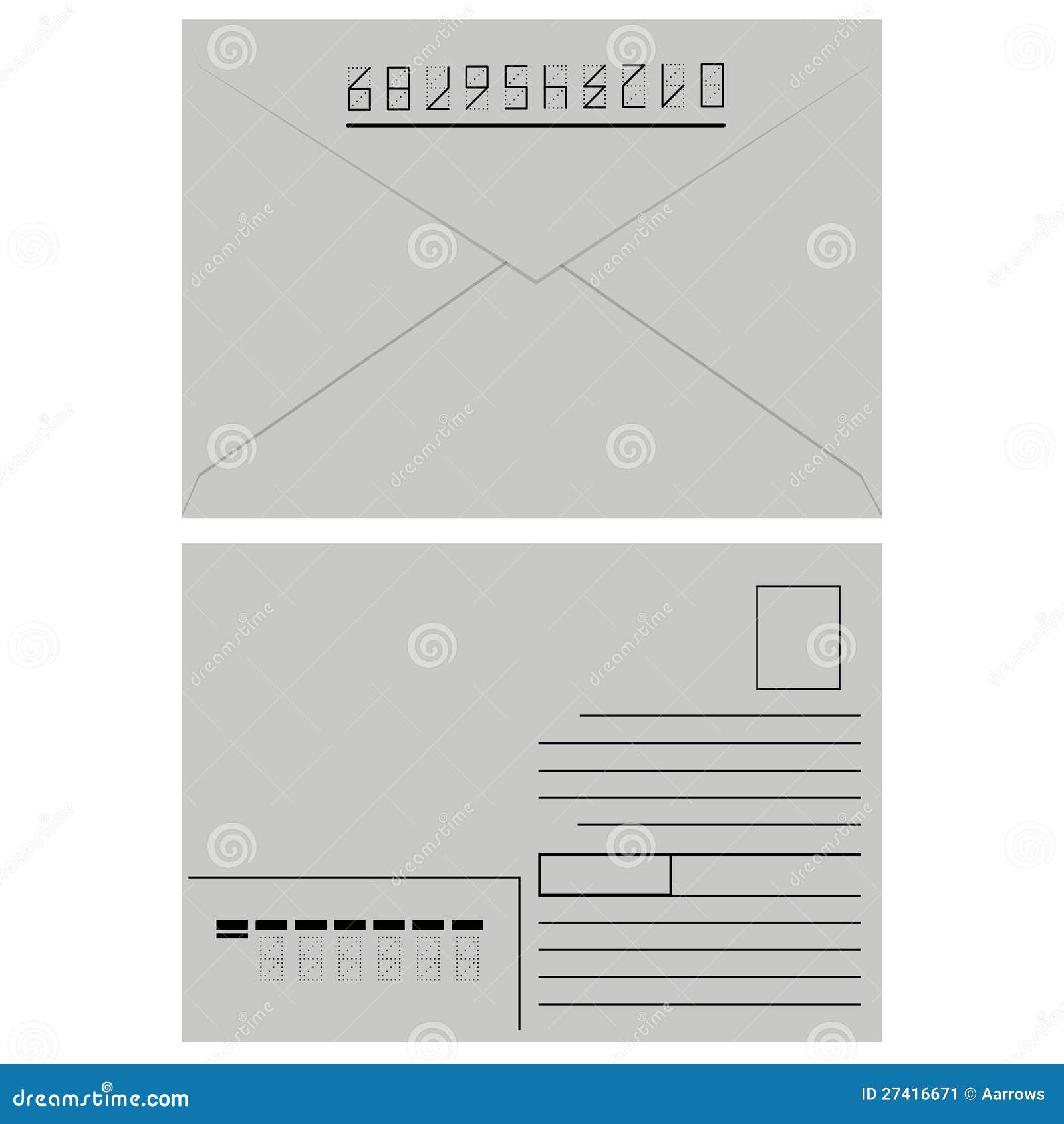 White envelope with stamp. stock vector. Illustration of isolated ...
