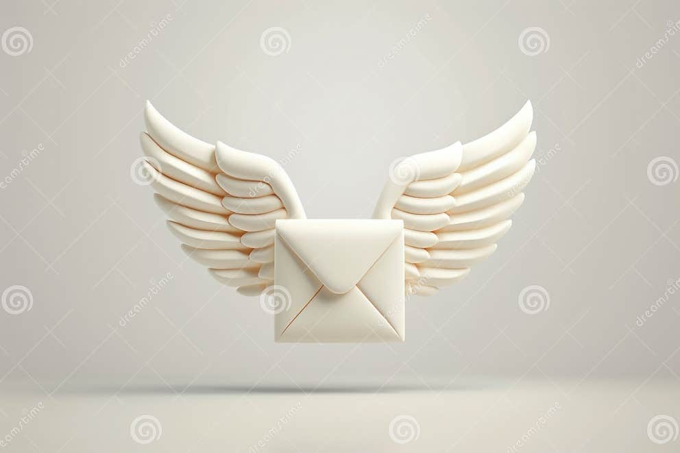 A White Envelope with Wings Flying Out of it. Suitable for Various ...