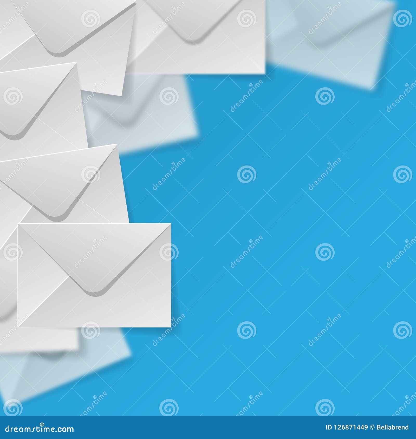 White Envelopes in the Corner on a Blue Background. Stock Vector ...