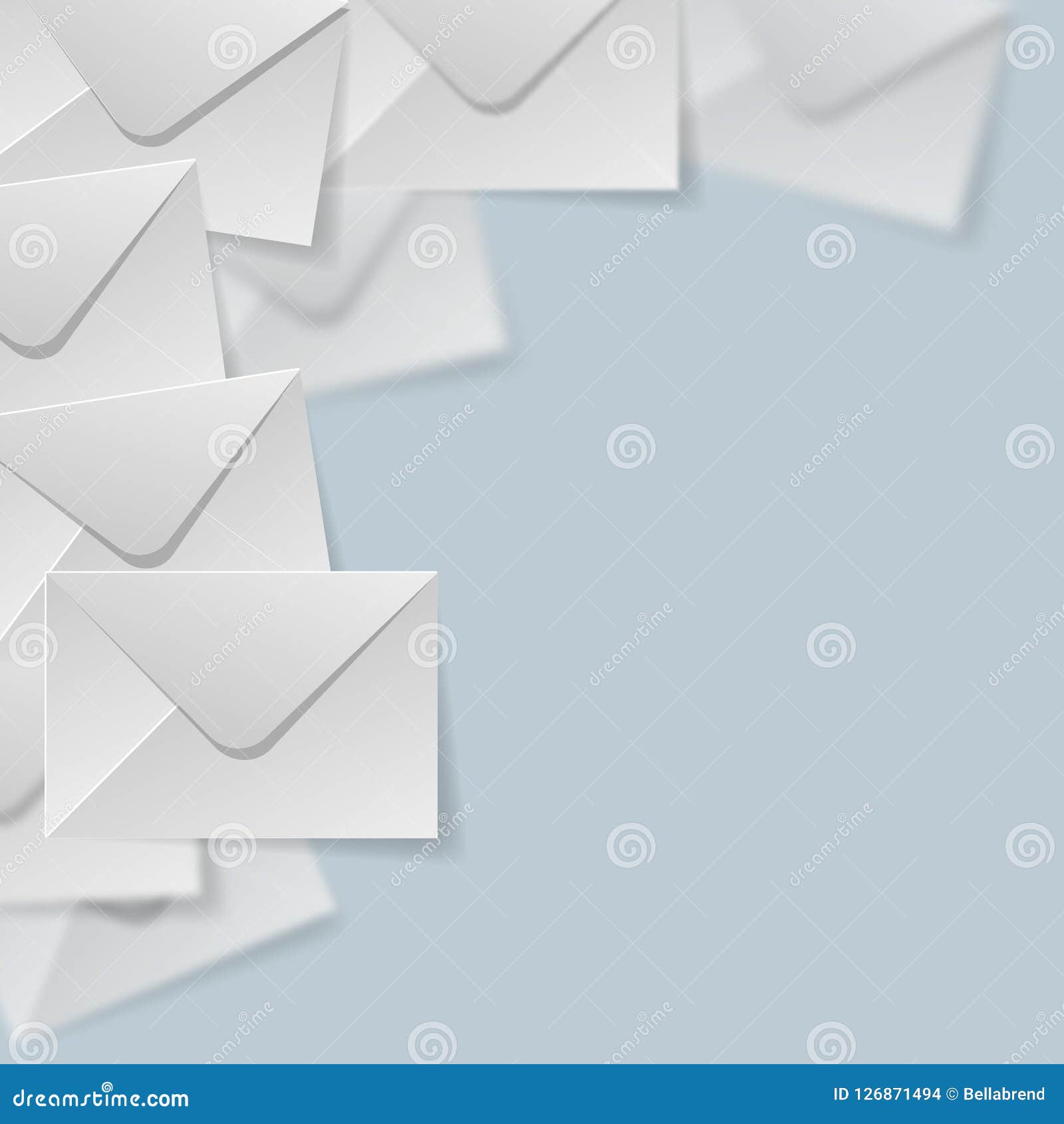 White Envelopes In Different Positions. Realistic Vector Folded And ...