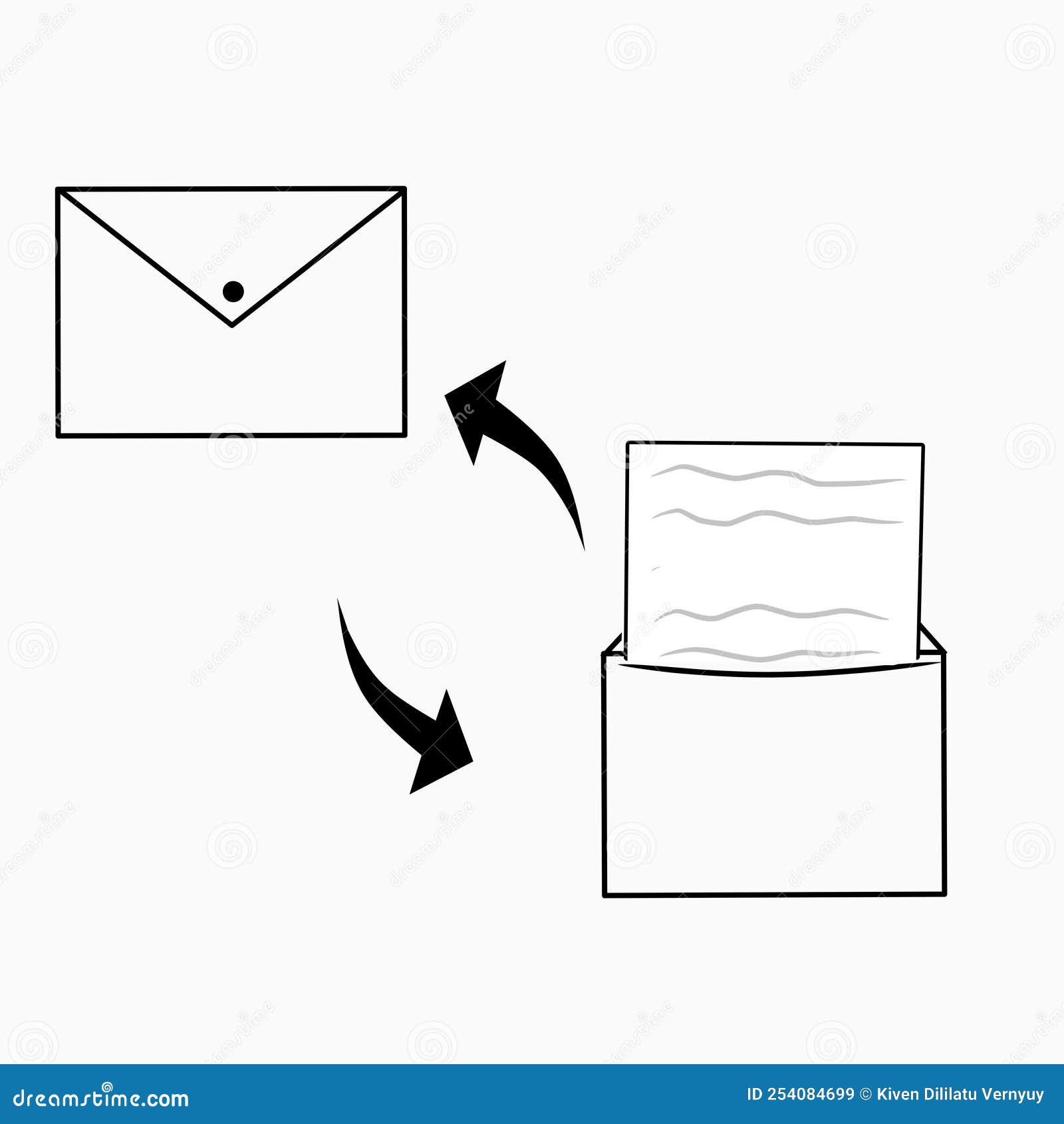 White Envelopes Showing Email Transfer from One Folder To Another Stock ...