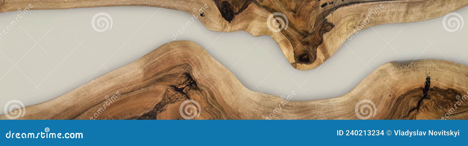 White Epoxy Resin Panel with Walnut Stock Photo - Image of banner ...