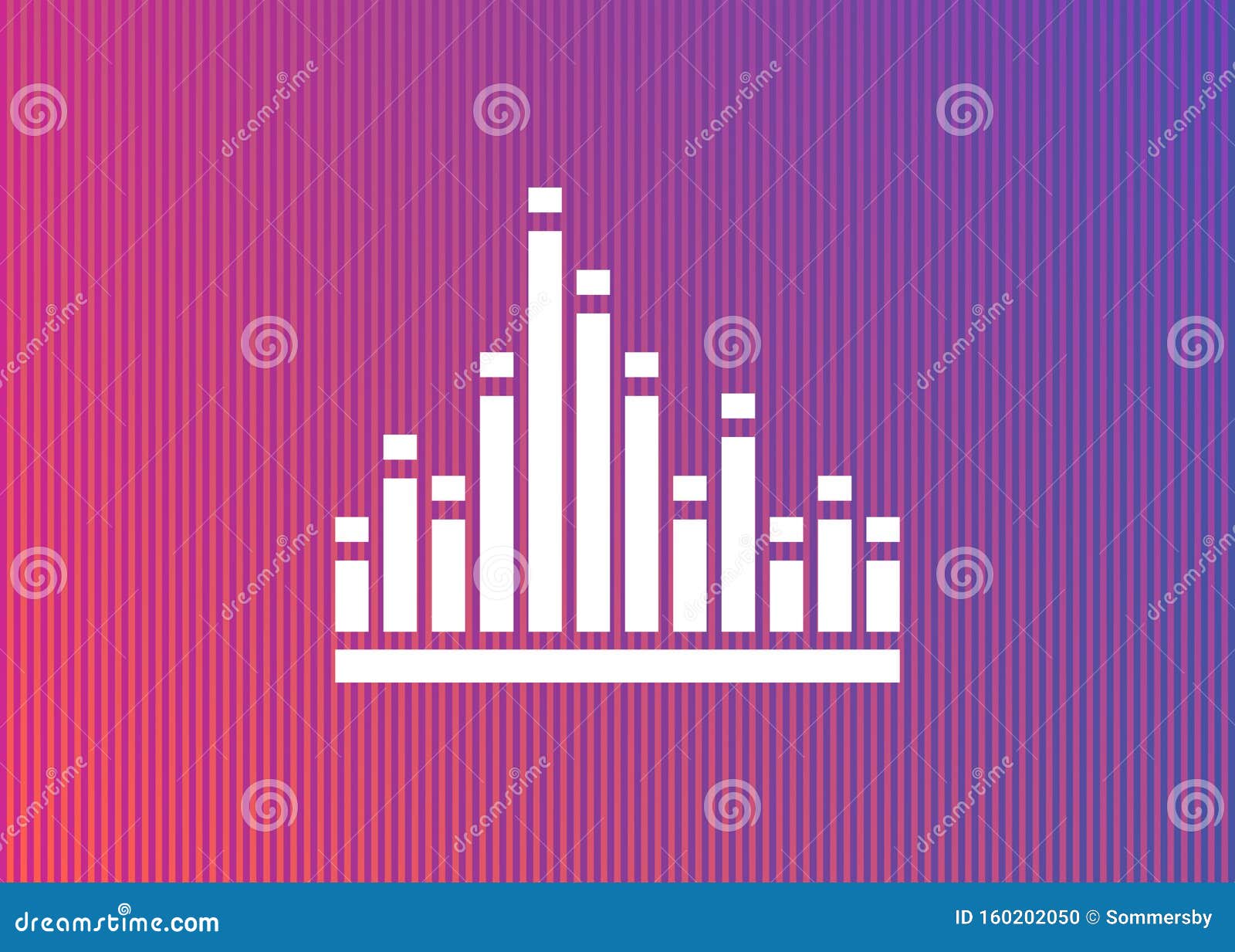 White Equalizer Icon on Gradient Colored Violet Background Stock Vector ...