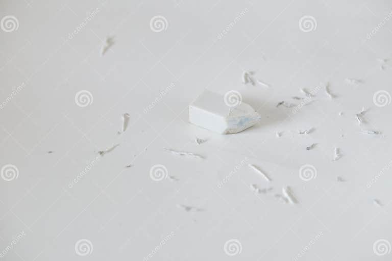 White Eraser and Eraser Leftovers Stock Photo - Image of close, paper ...