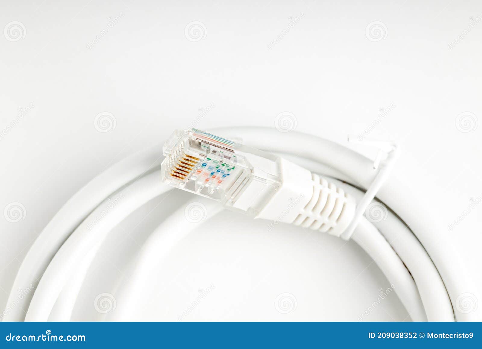 A White Ethernet Cable. Internet Technology and Network Concept Stock ...