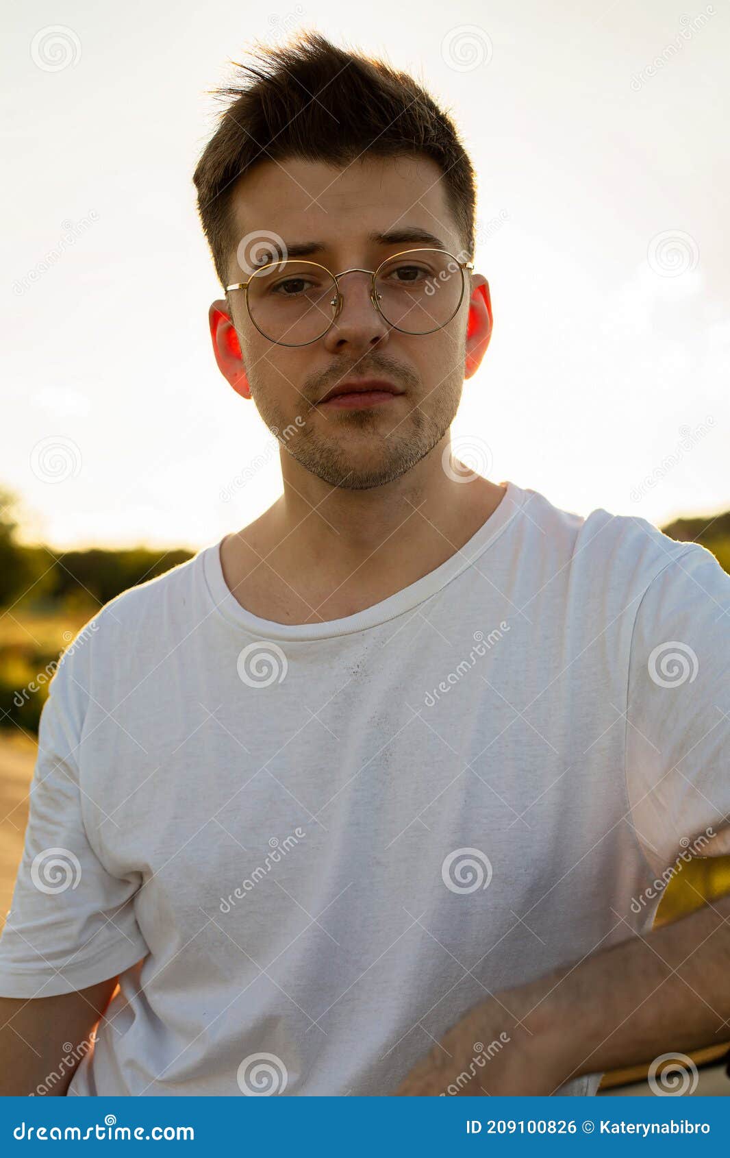 White european boy outside stock photo. Image of beard - 209100826