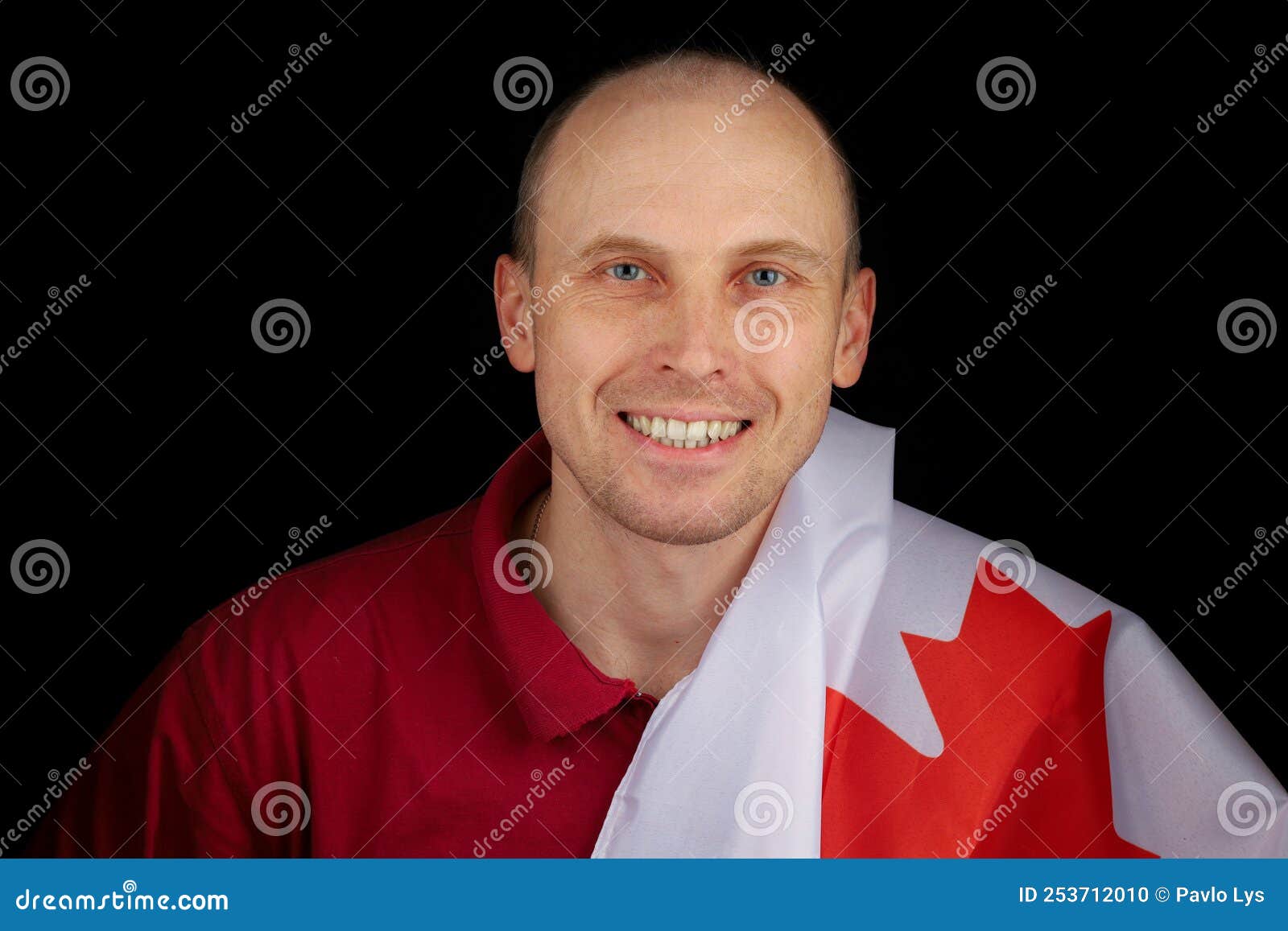 White White European Man with Flag Canada Stock Photo - Image of ...