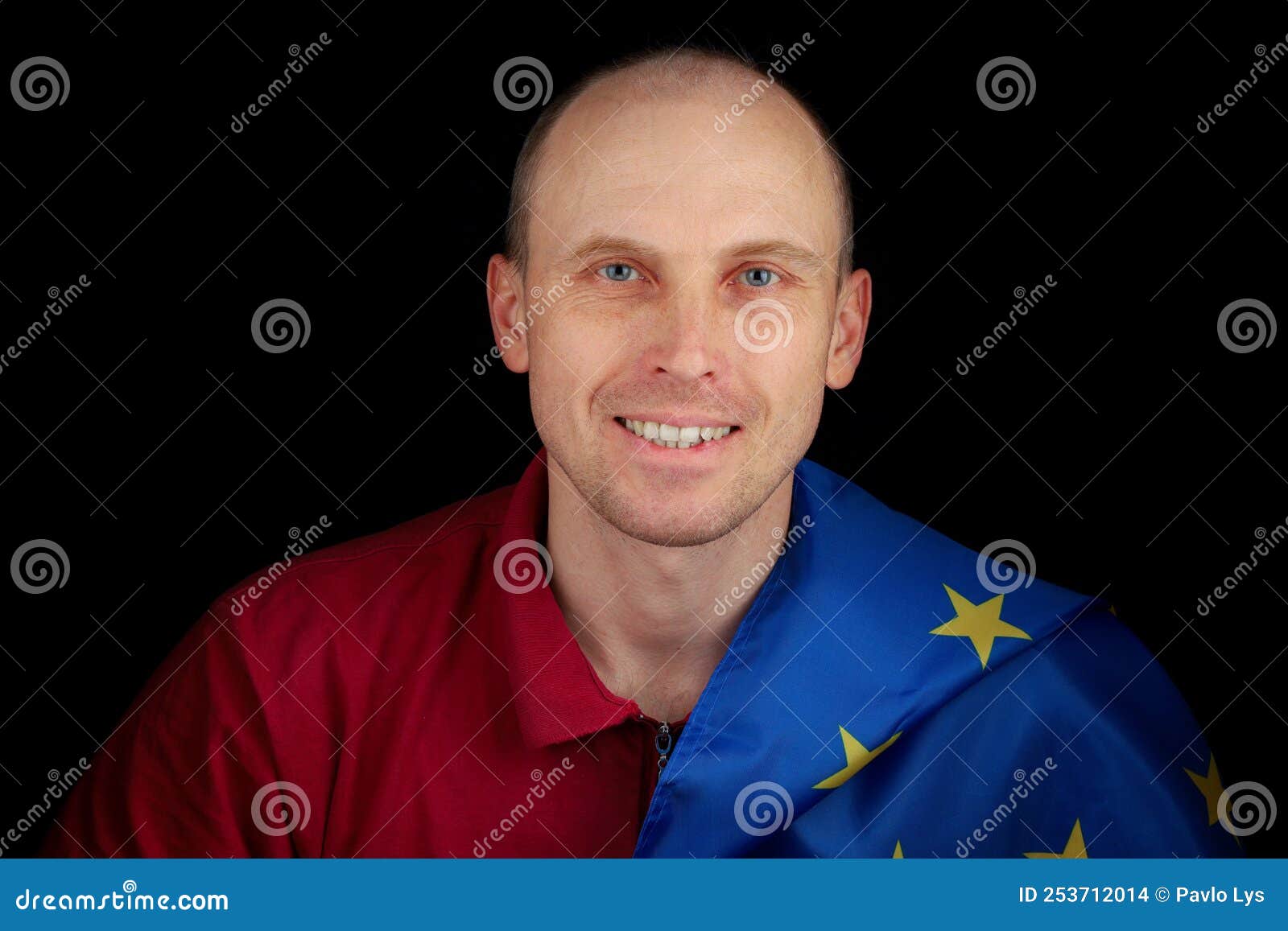 White White European Man with Flag EU Stock Photo - Image of handsome ...