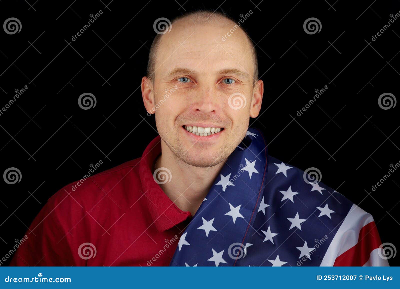 White White European Man with Flag USA Stock Image - Image of happy ...
