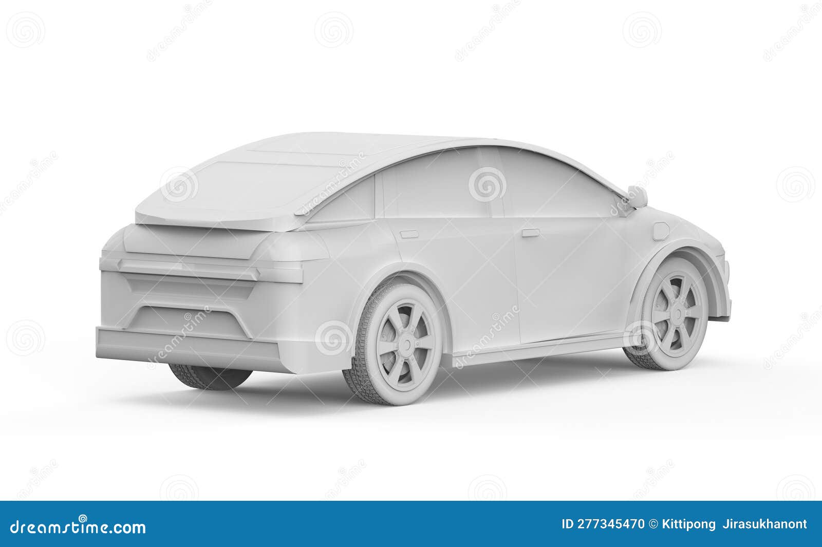 White Ev Car or Electric Vehicle on White Background Stock Illustration ...