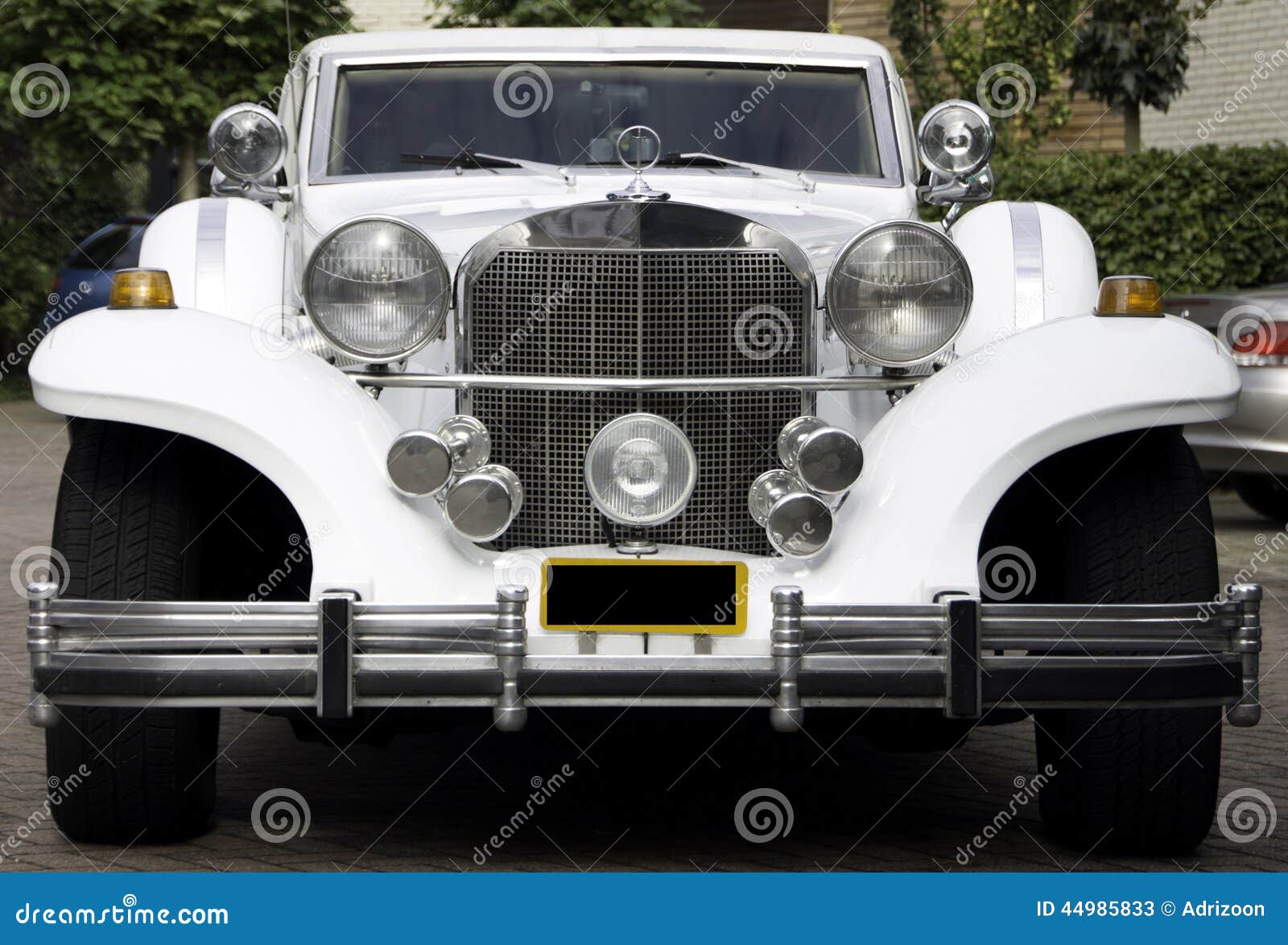 White Excalibur Limousine, Front Side Stock Image - Image of front ...