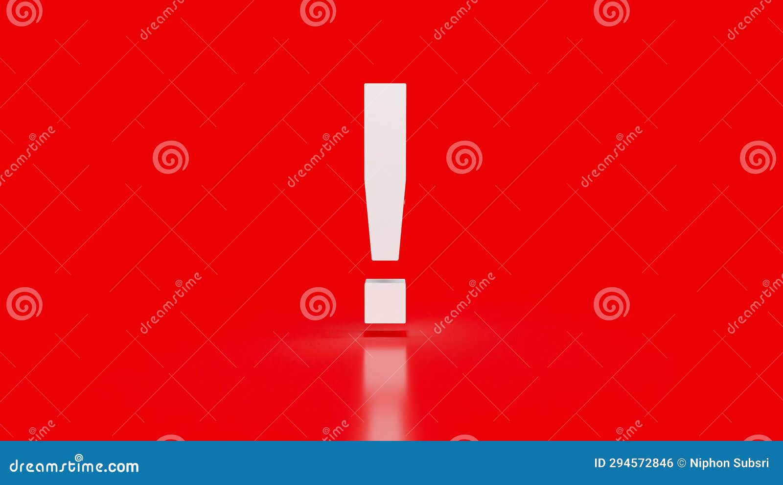 The White Exclamation Mark on Red Background 3d Rendering Stock ...