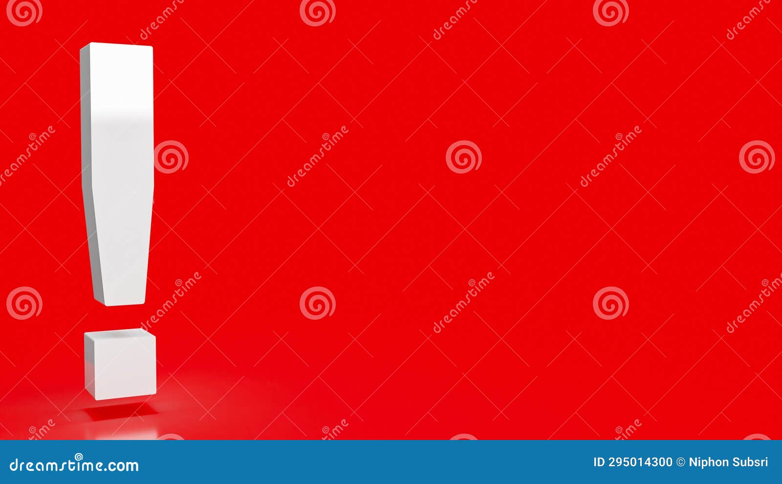 The White Exclamation Mark on Red Background 3d Rendering Stock ...