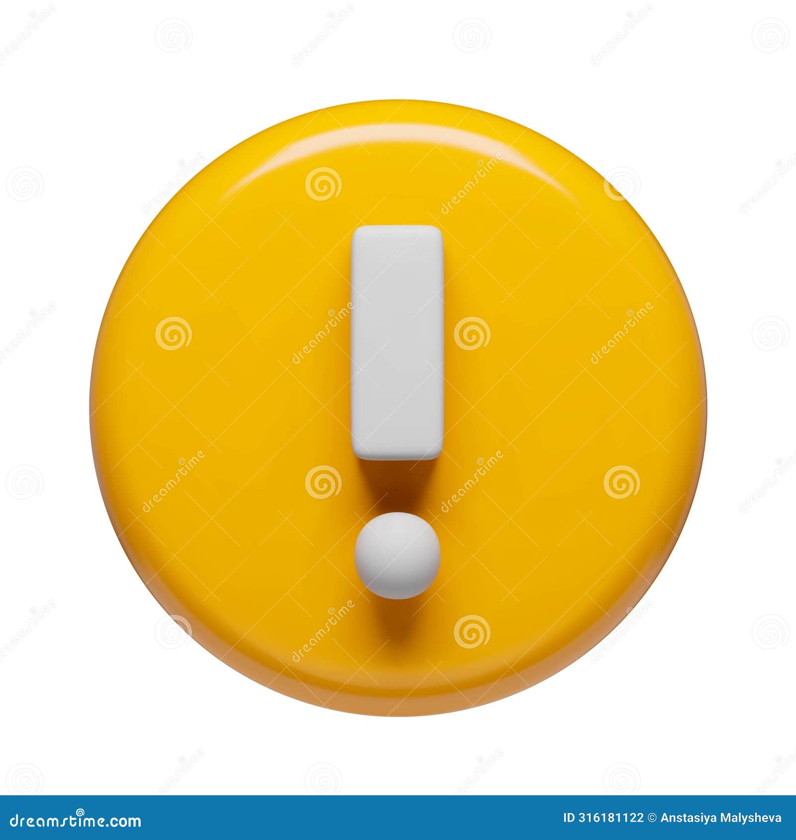 White Exclamation Mark Symbol in Yellow Glossy Circle Stock Vector ...