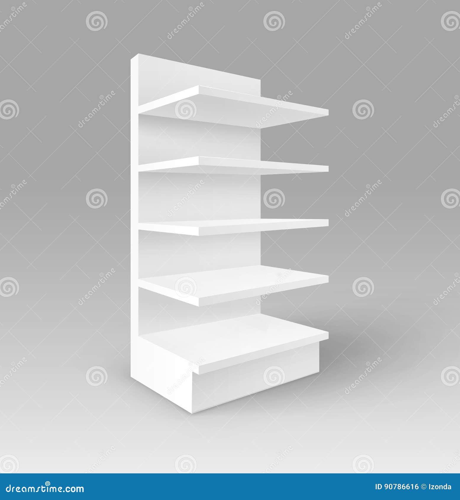 White Exhibition Stand Shop Rack with Shelves Stock Vector ...