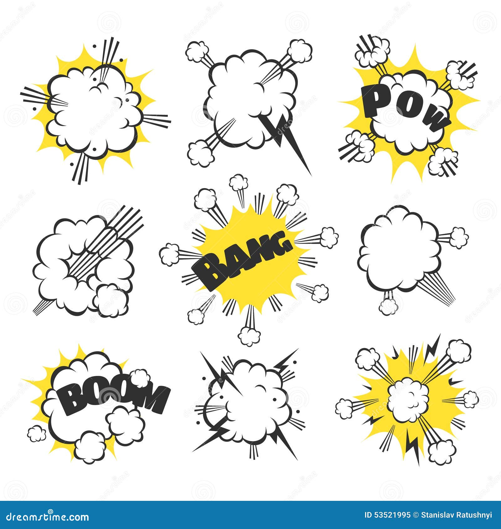 White explosion stock vector. Illustration of comic, collection - 53521995