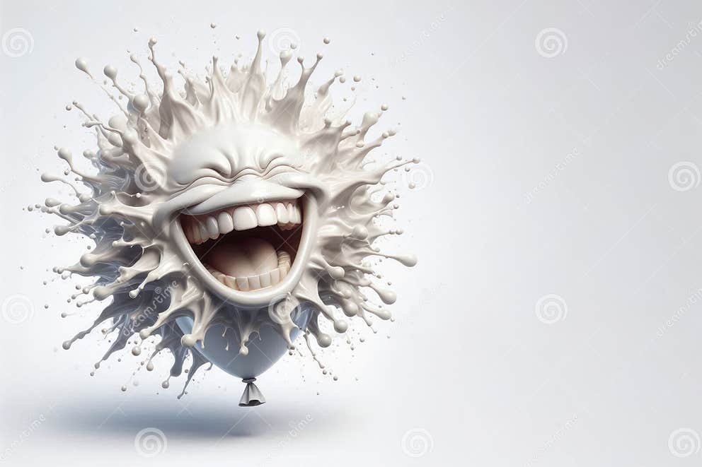 A White Explosion in the Form of Laughter. Space for Text. Stock Photo ...