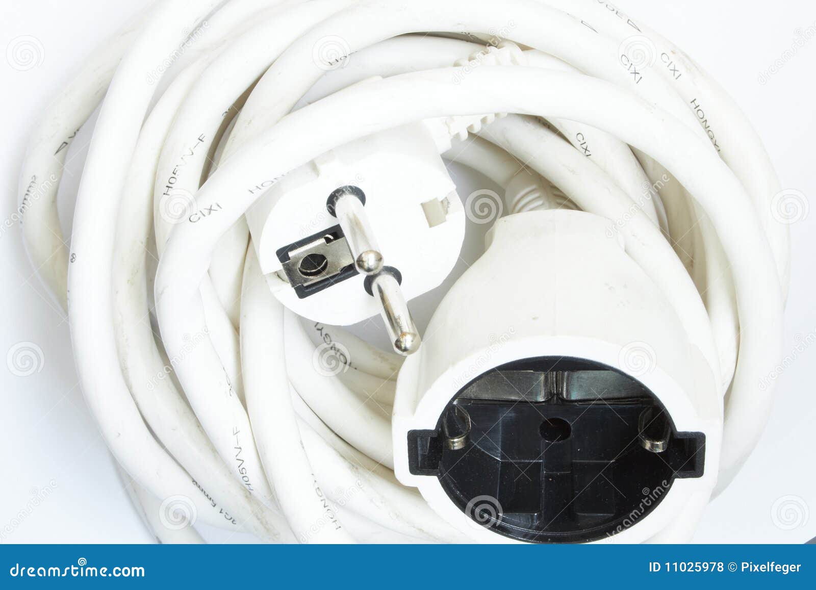 White Extension Cable stock photo. Image of connector - 11025978