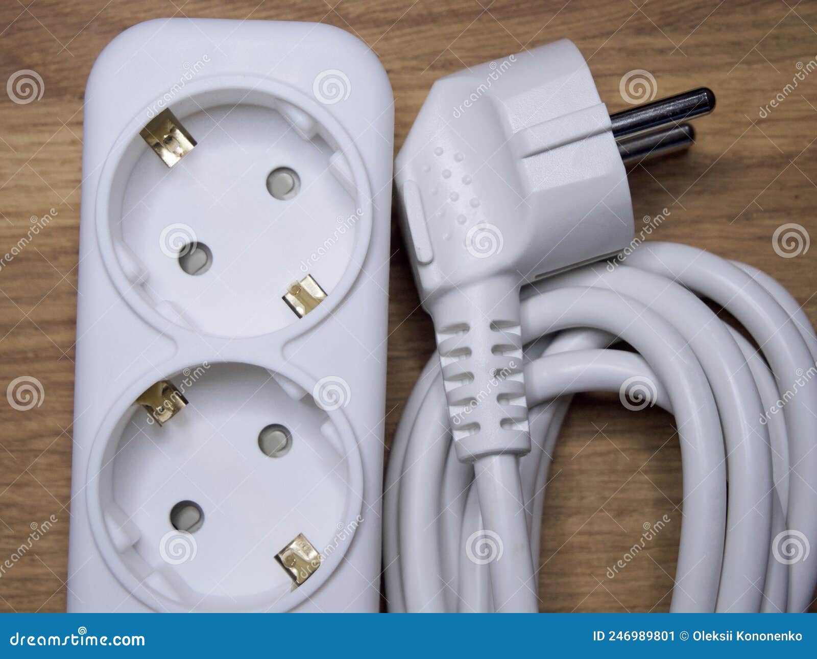 White Extension Cable with Socket and Plug, Close-up Stock Image ...