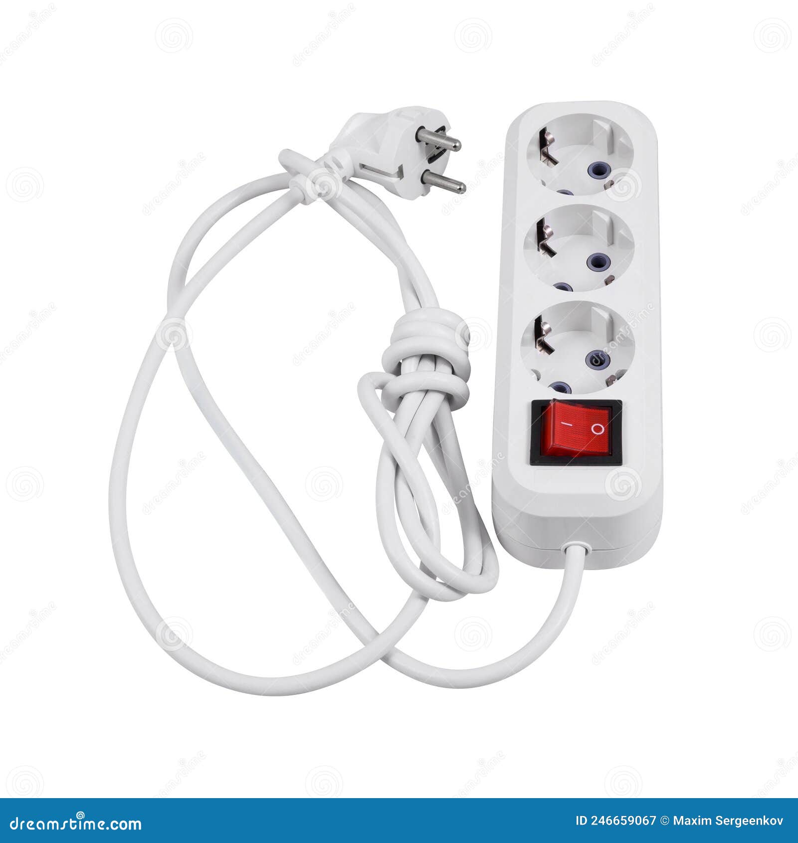 White Extension Cord Isolated Stock Image - Image of charge ...