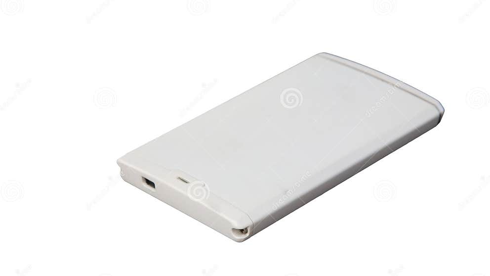 White External Hard Disk on White Stock Photo - Image of files, hard ...