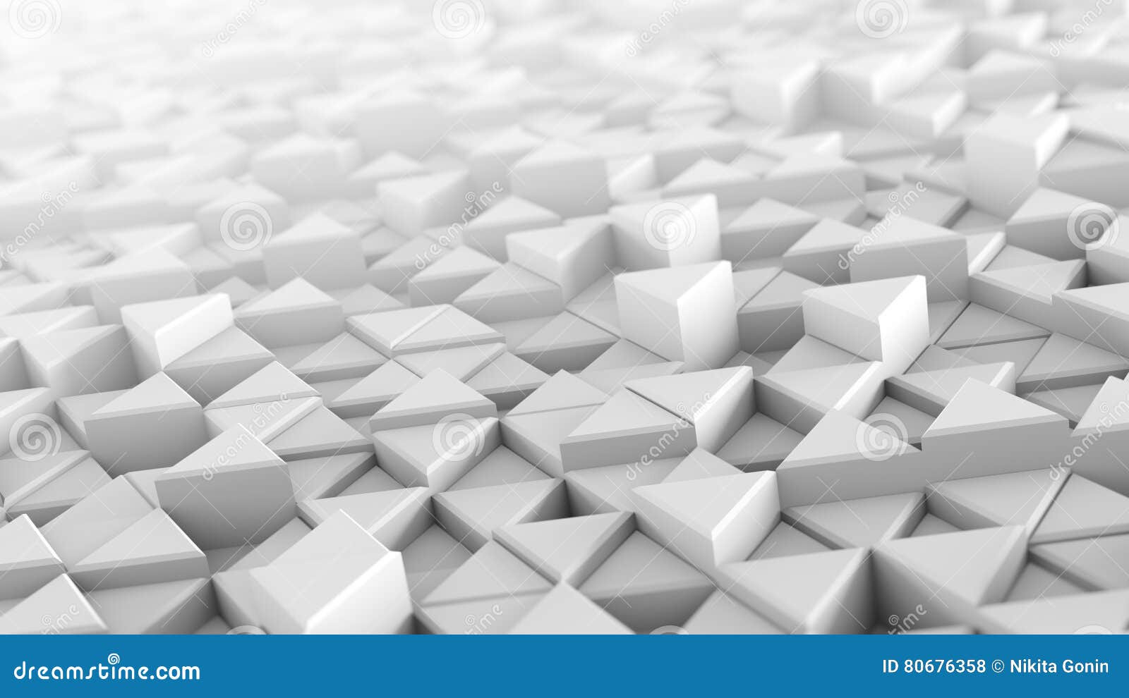 White Extruded Triangles Abstract 3D Render Stock Illustration ...