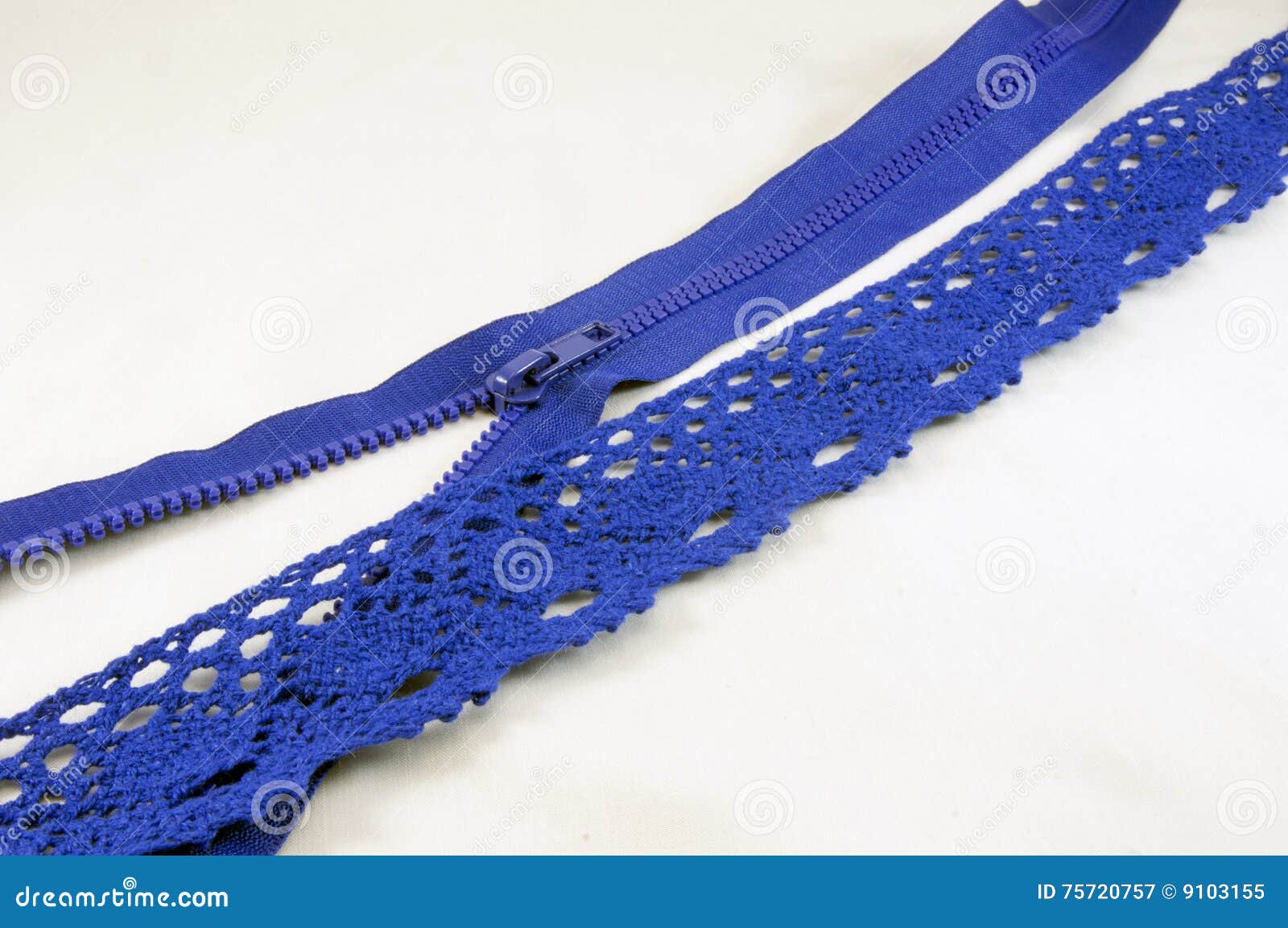 Diagonal Zipper Tightly Closed Binding Together Two Layers Of Red ...