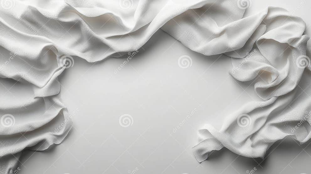 White Fabric Draped on White Background.Elegant Simplicity Stock ...