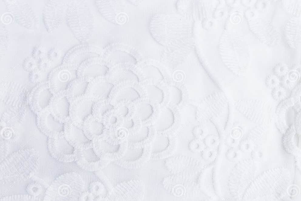 White Fabric with Flower Pattern Background Stock Image - Image of ...
