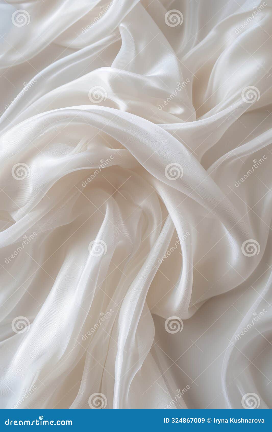 White Fabric Texture Possibly Silk Satin Material Folded Half Revealing ...