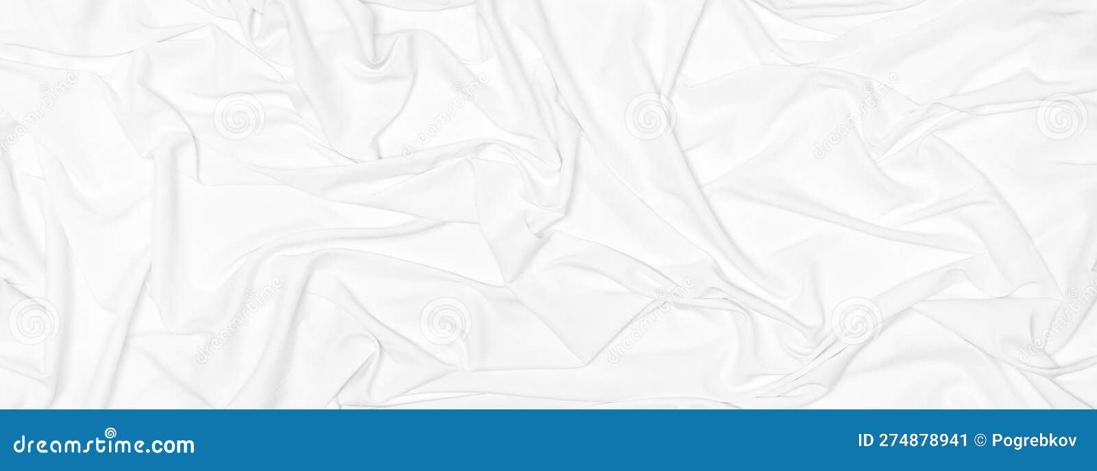 White Fabric Wide Panoramic Texture. White Cloth Folds Top View ...
