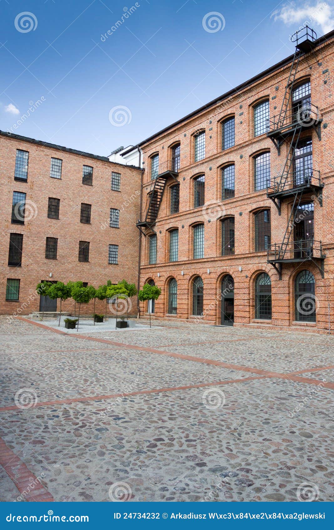 White factory in Lodz stock photo. Image of building - 24734232