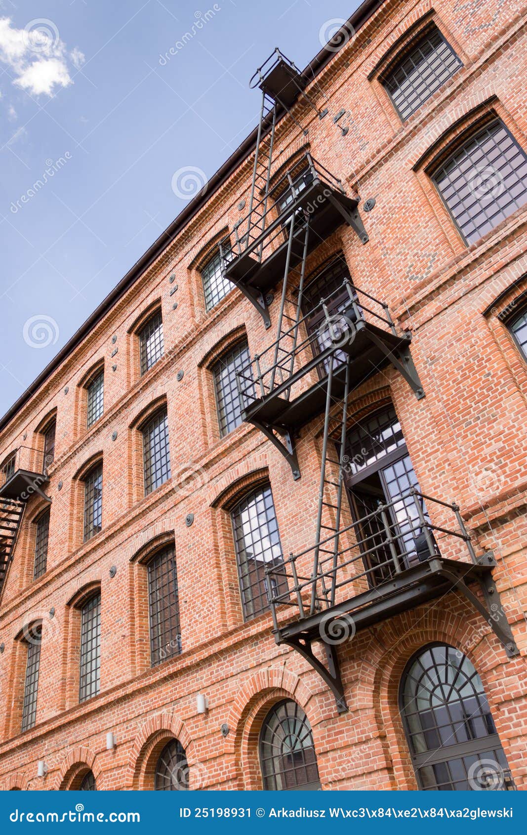 White factory in Lodz stock image. Image of pavement - 25198931