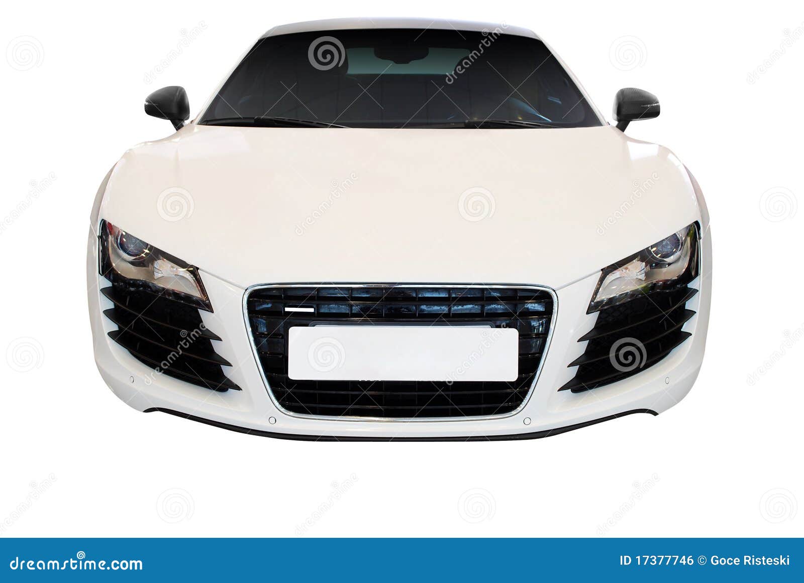 White Fast Car Front View Isolated Stock Photo - Image of fast, luxury ...