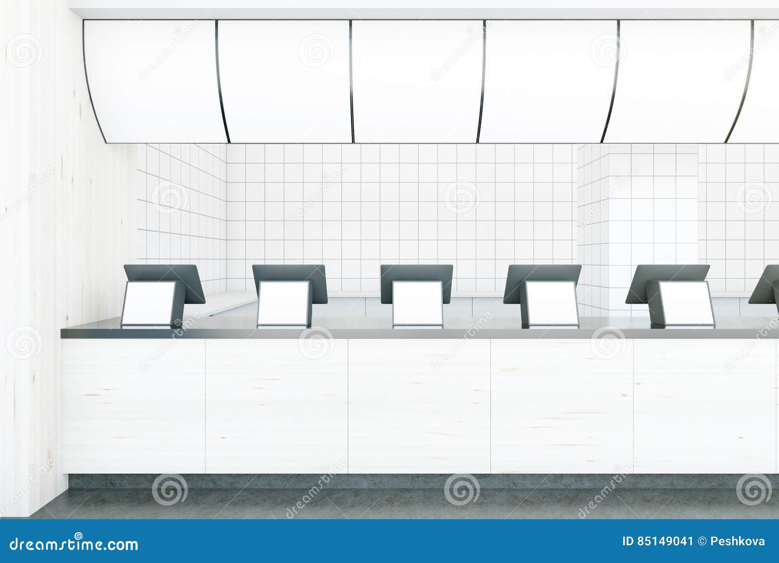 White fast food counters stock illustration. Illustration of cafe ...