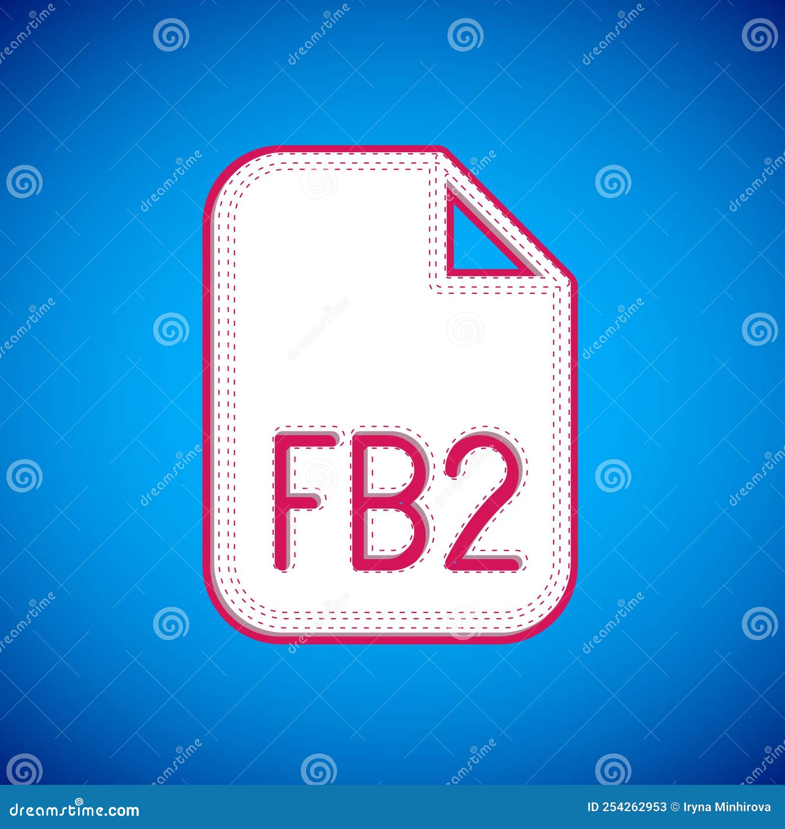 White FB2 File Icon Isolated on Blue Background. Vector Stock Vector ...