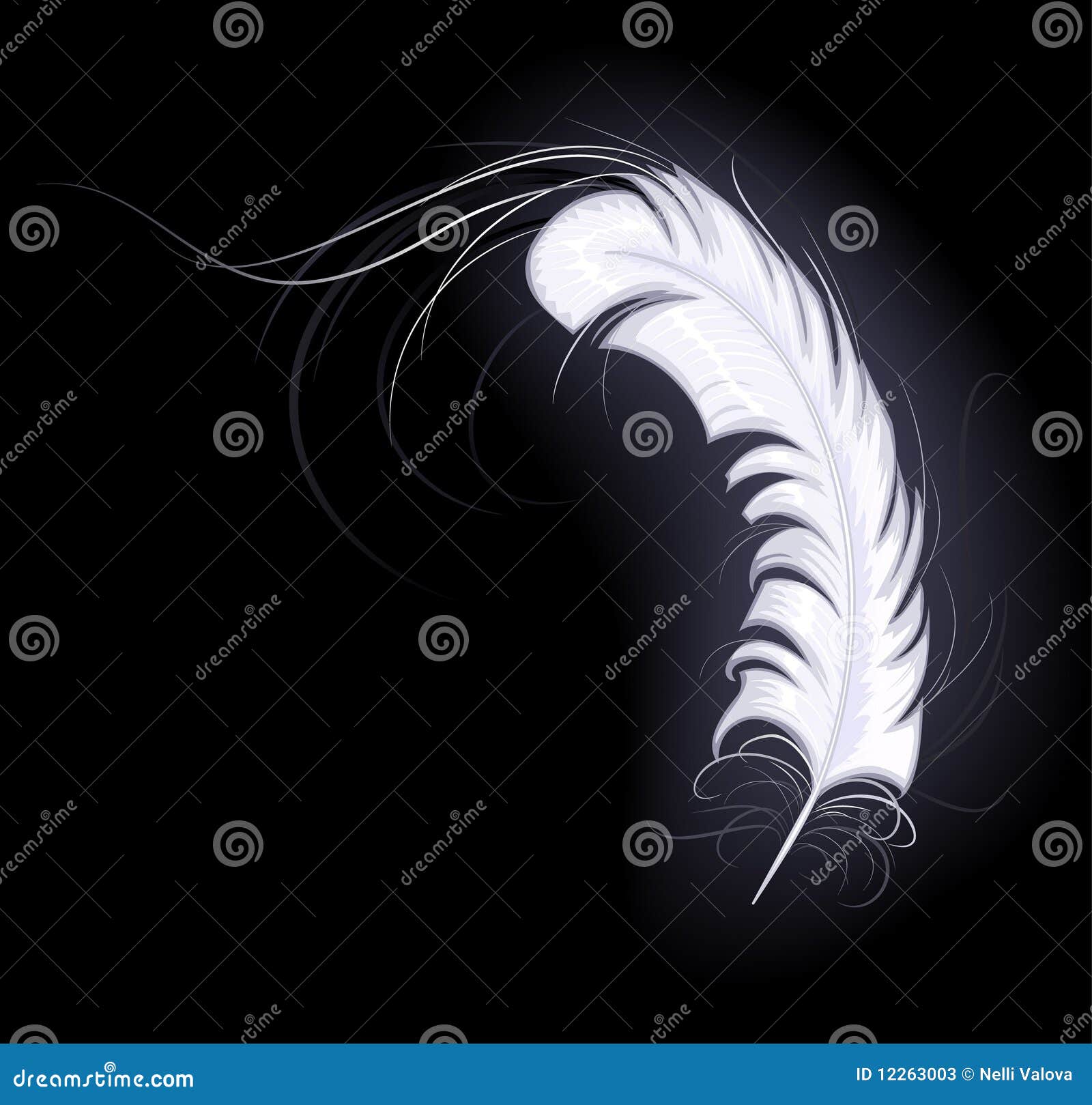 White feather of the angel stock vector. Illustration of stylization ...