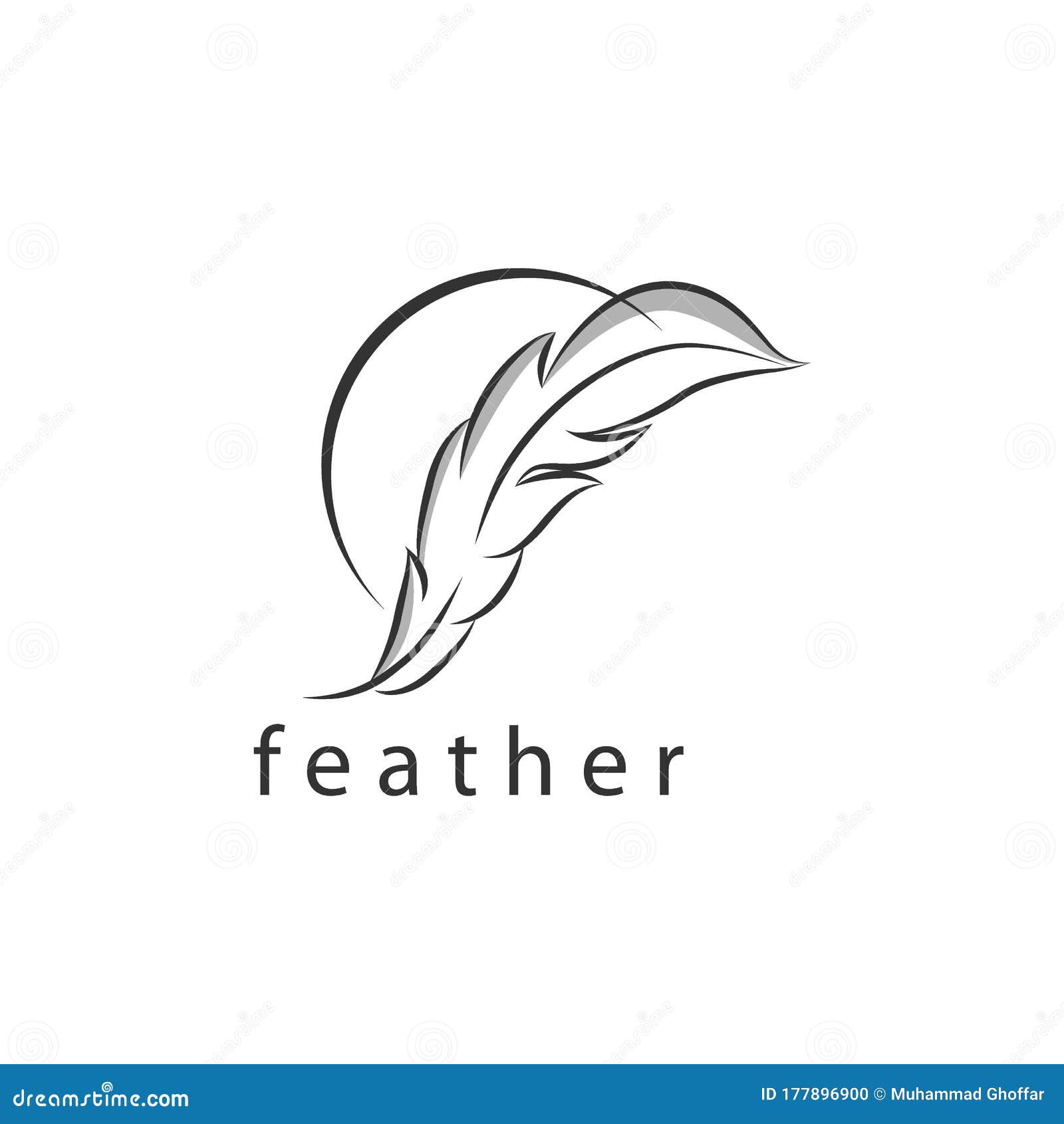 Creative Feather Logo Incorporated With Square Cartoon Vector ...