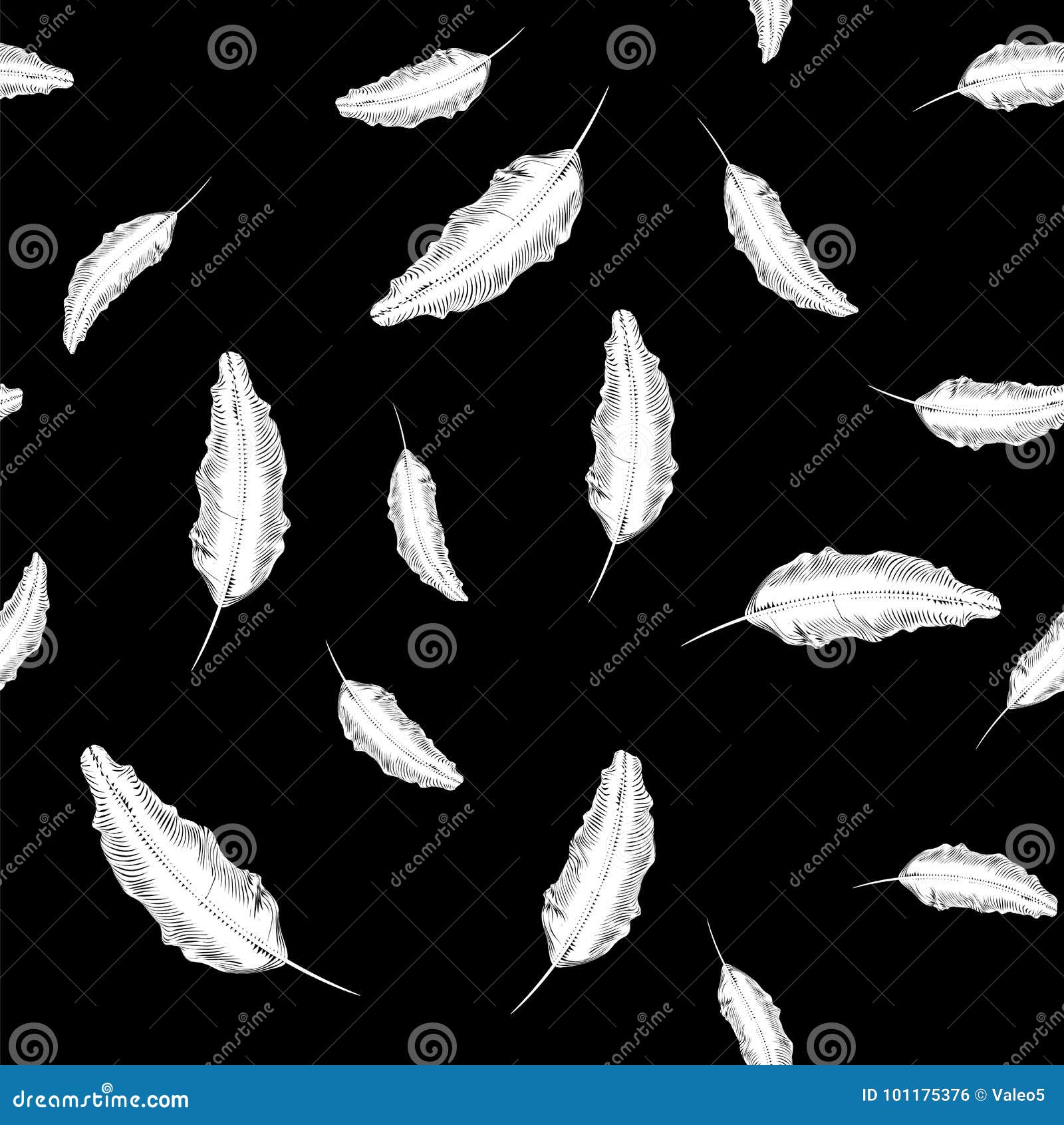 White Feather Seamless Pattern Stock Vector - Illustration of print ...