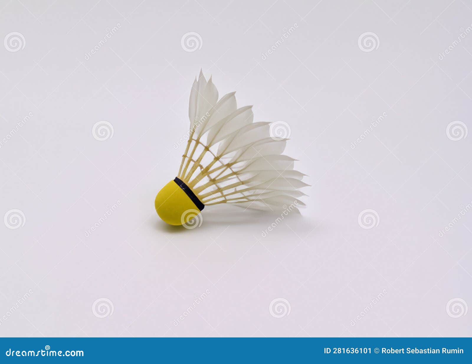 White Feather Shuttlecock with a White Colour Background Stock Isolated ...