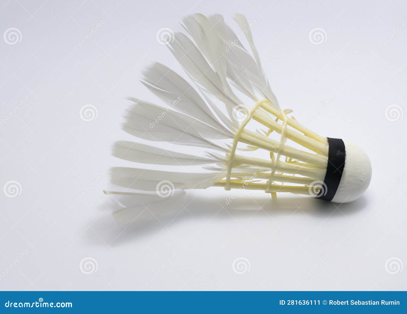 White Feather Shuttlecock with a White Colour Background Stock Isolated ...