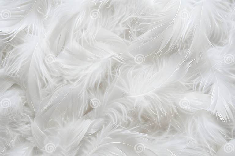 White Feather Texture Background - Soft Fluffy Feathers Stock ...
