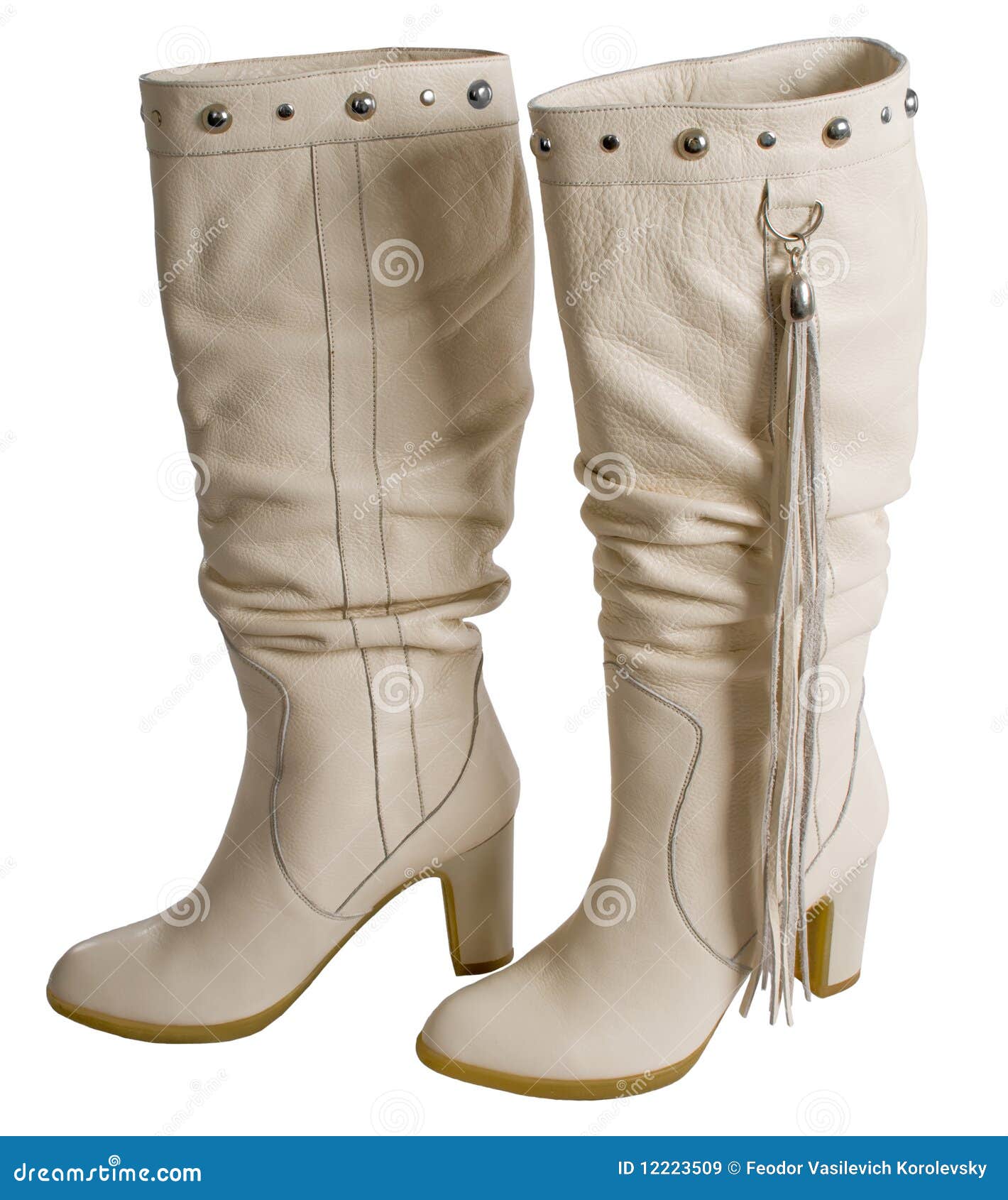 White female boots. stock image. Image of beauty, elegant - 12223509
