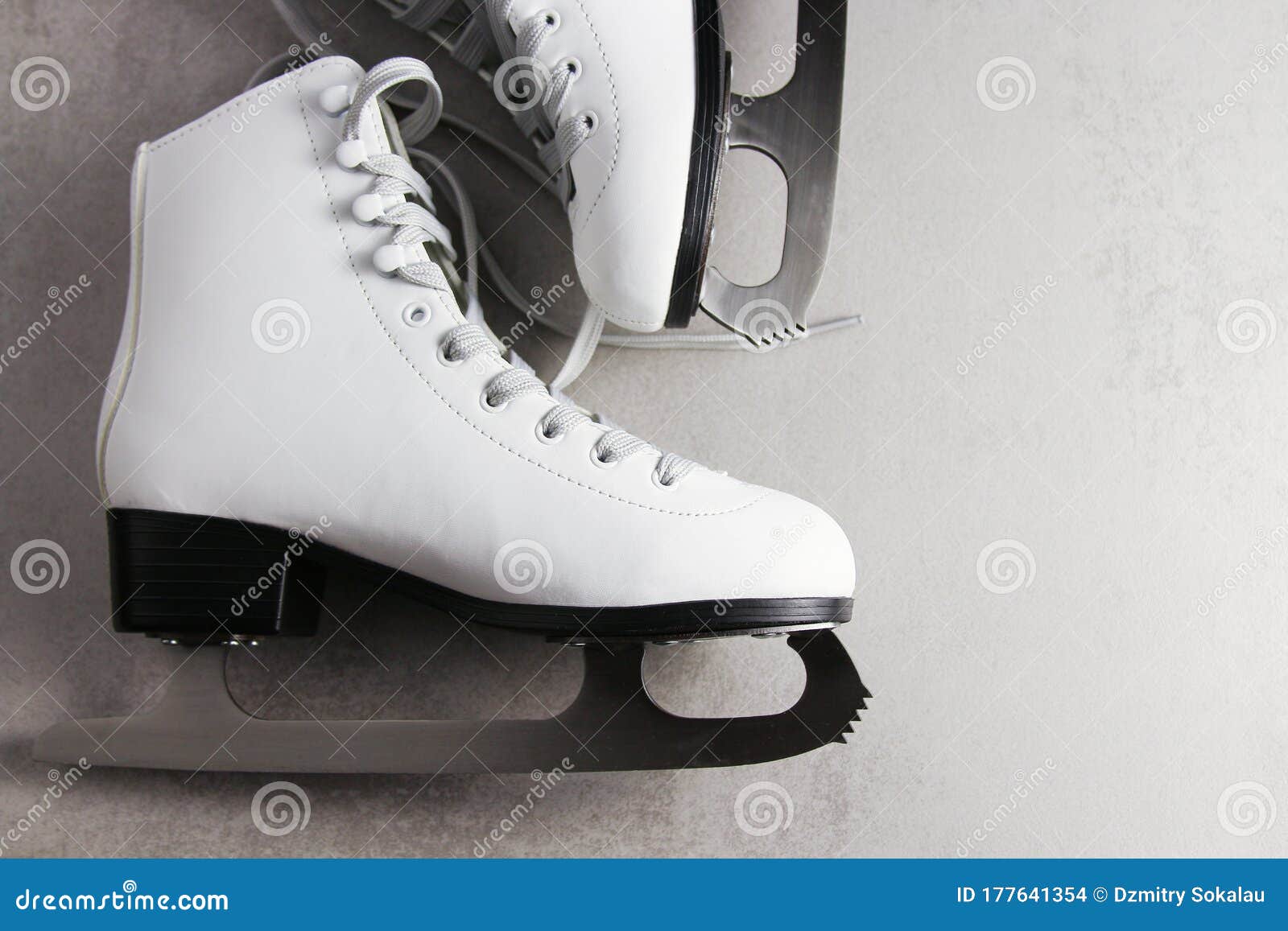 White Female Figure Skates on a Light Background Stock Photo - Image of ...