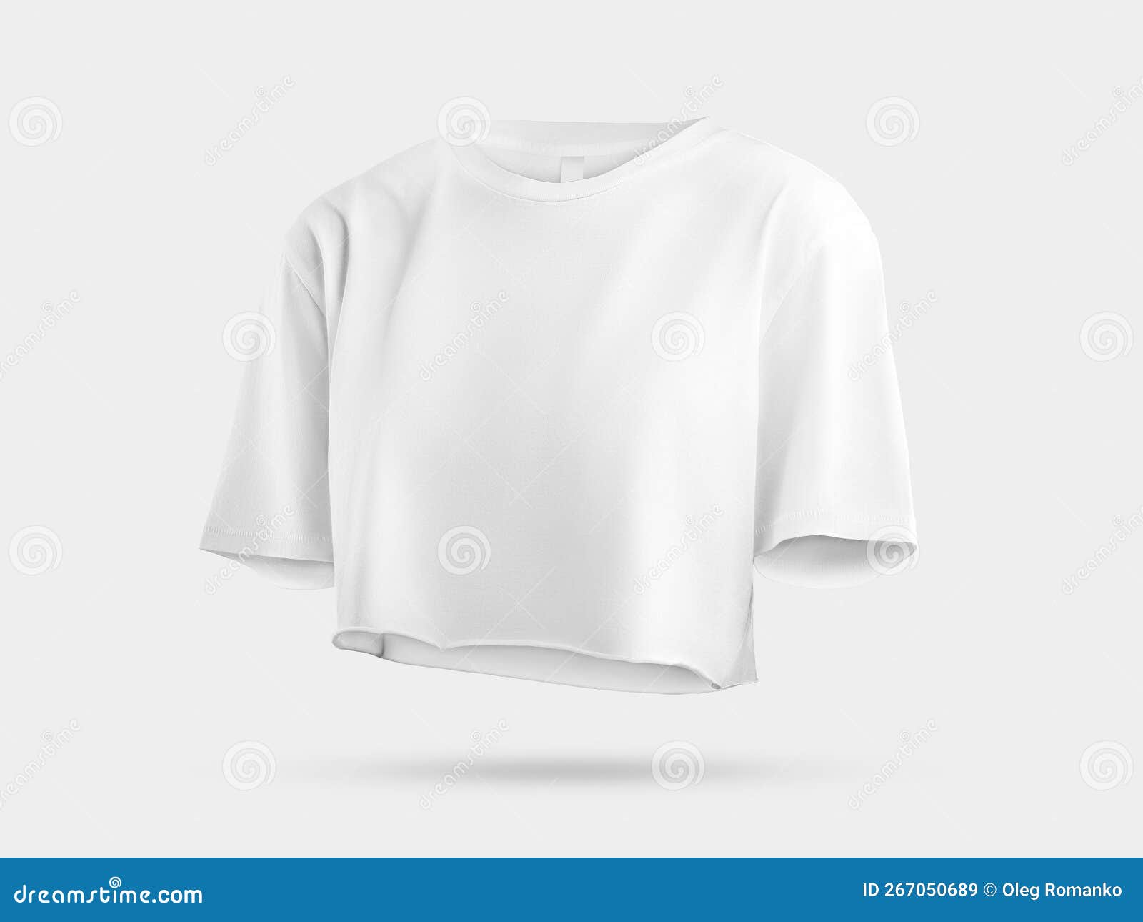 White Female T Shirt Mockup 3d Rendering Front Fashion Crop Top