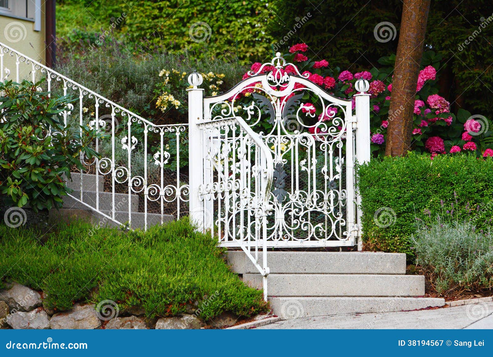 White fence gate stock image. Image of home, horizontal - 38194567