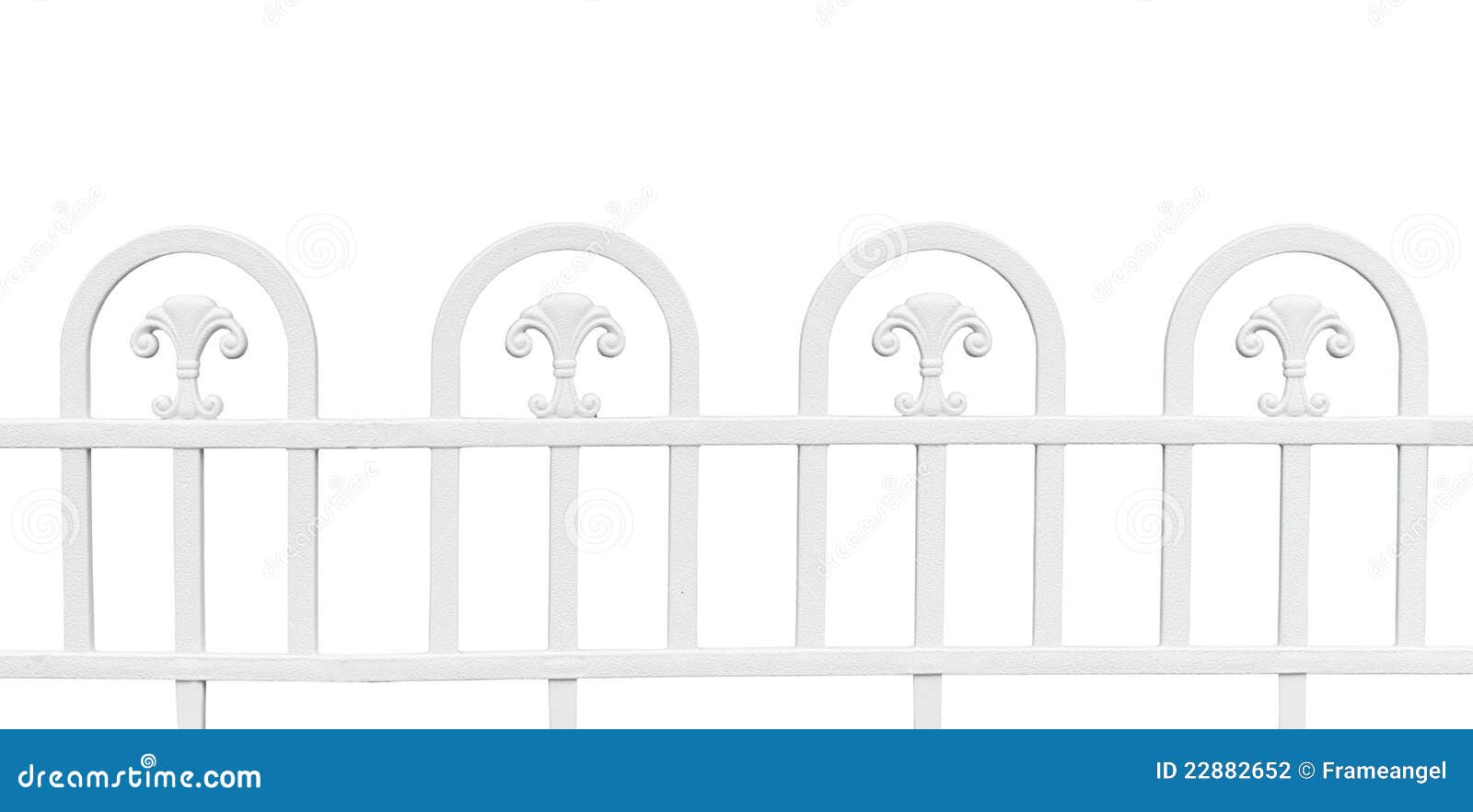 White Fence Isolated on White Background Stock Photo - Image of park ...