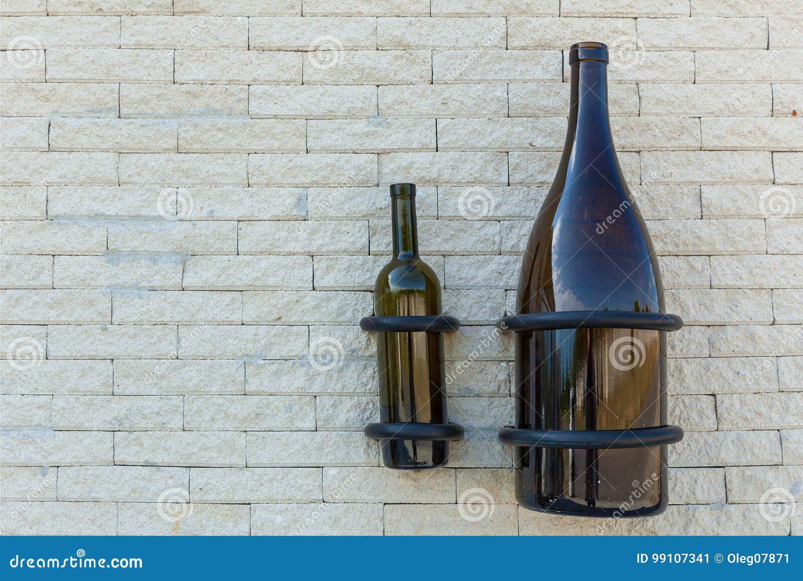 White Fence from a Stone with Different Objects Stock Image - Image of ...
