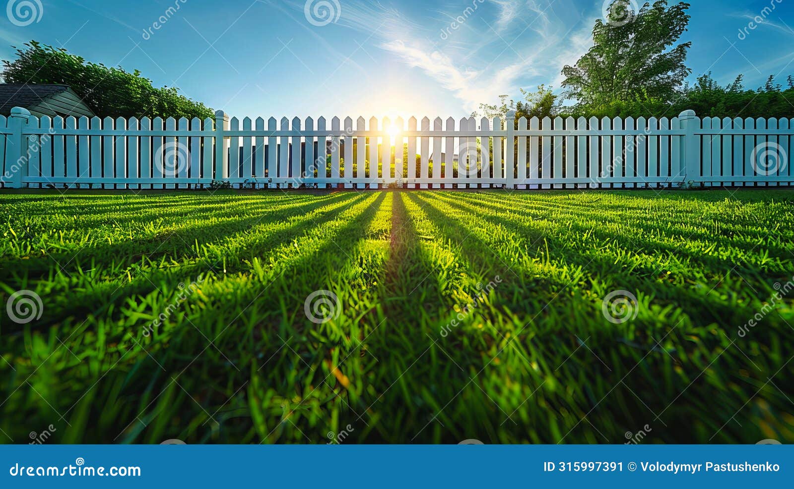 A White Fence with Sun Shining through it Stock Image - Image of nature ...