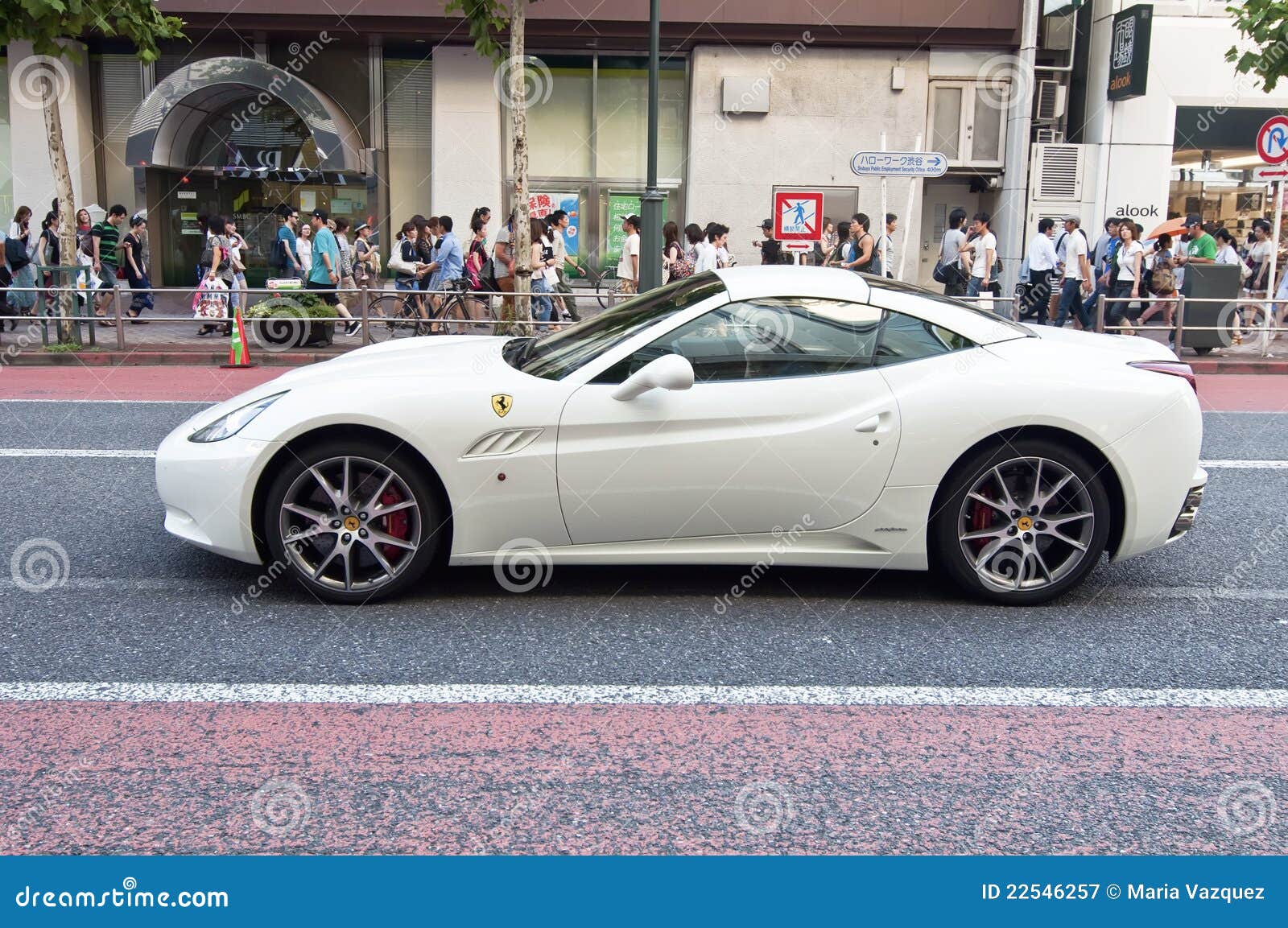 White Ferrari in Shibuya,Tokyo Editorial Photography - Image of shibuya ...